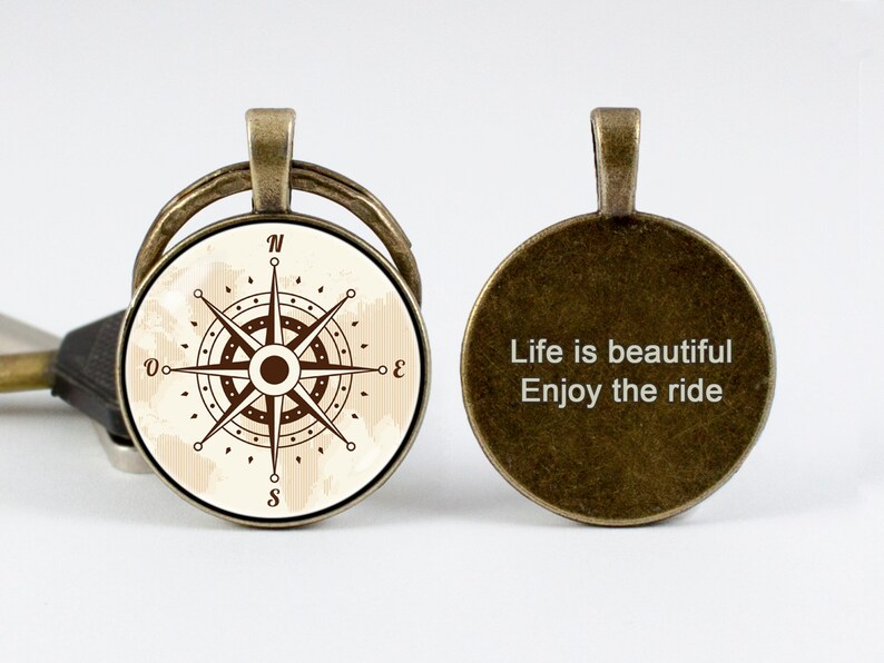 Rose of Wind Keychain Compass Key Ring Compass Jewelry Husband - Etsy