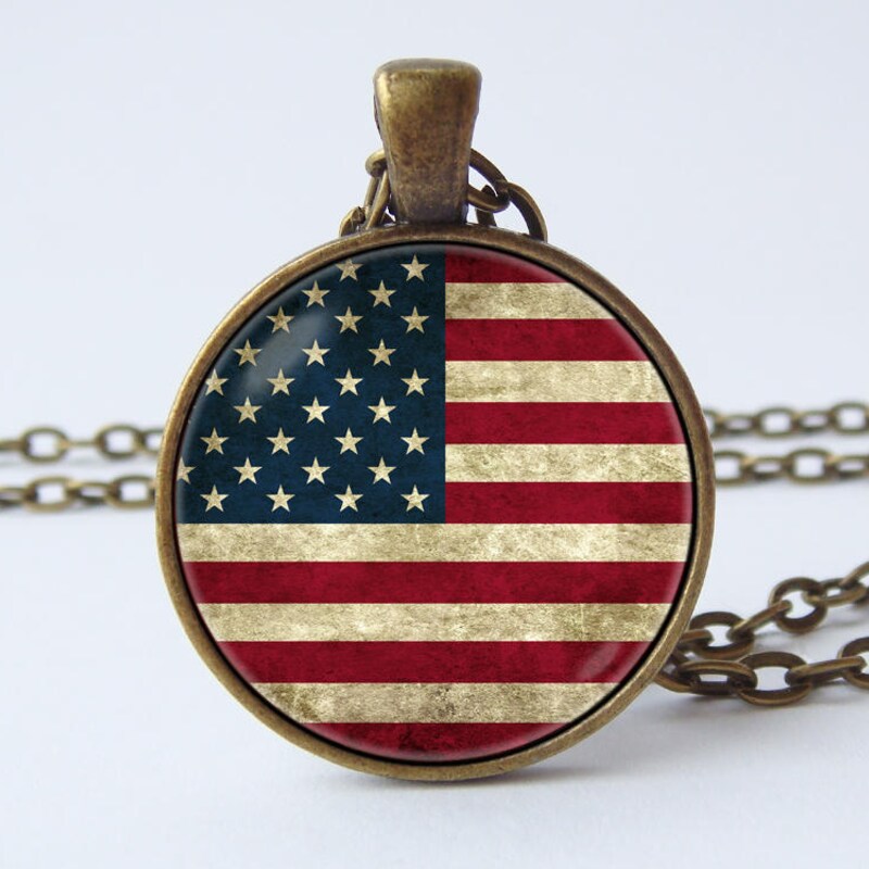 Us Flag Necklace - Etsy