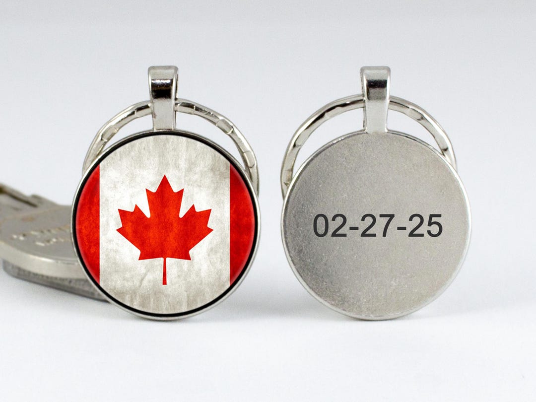 Flag of Canada Customized Key Ring Patriotic Gift Personalized Jewelry ...