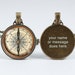 Personalized Key Ring Compass Custom Phrase Compass Keychain Custom Fob ...