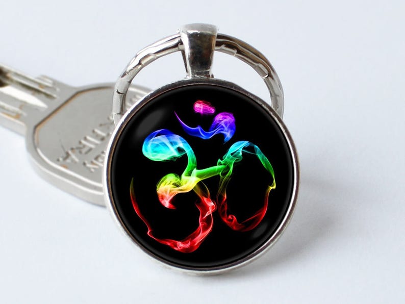 OM Meditation Om Keychain Om Keyring Yoga Key Ring Yoga Jewelry Om ...