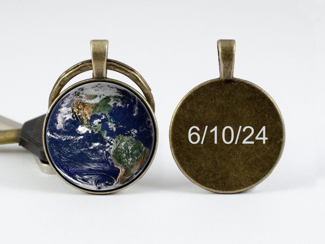 Earth Key Chain Planet Space Gift Custom Engraving Personalized Gift ...