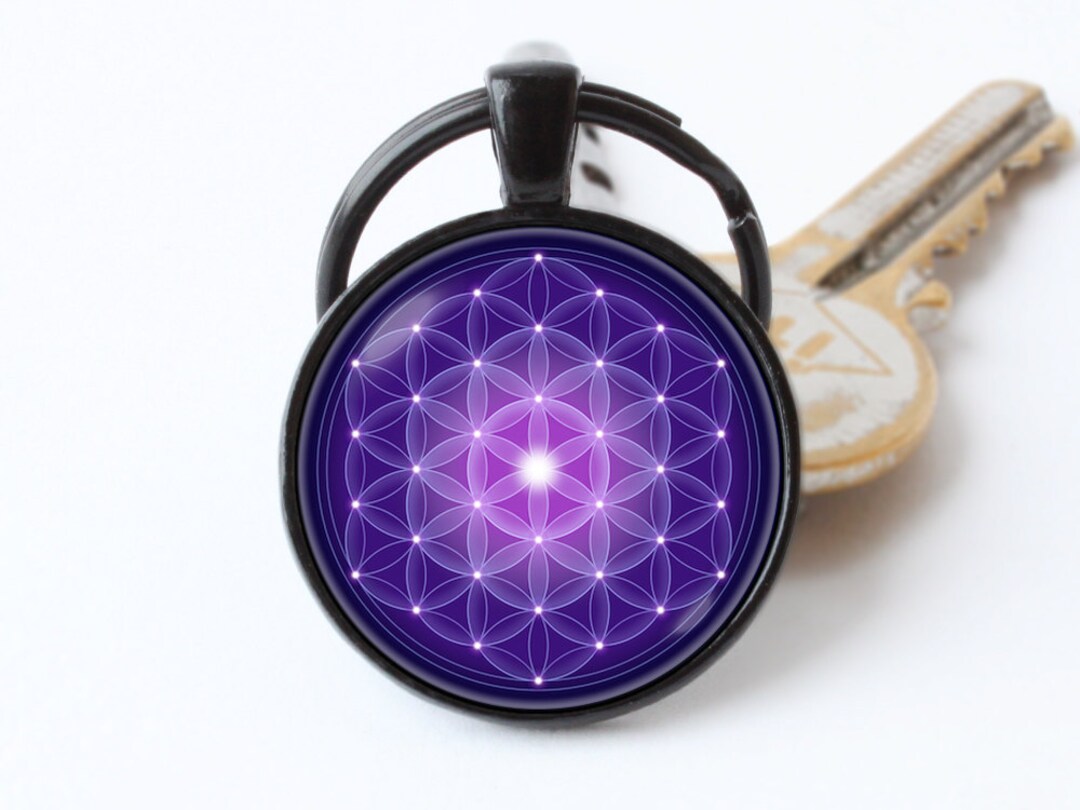 Mandala Key Chain Mandala Key Ring Mandala Pendant Purple Mandala Boho ...