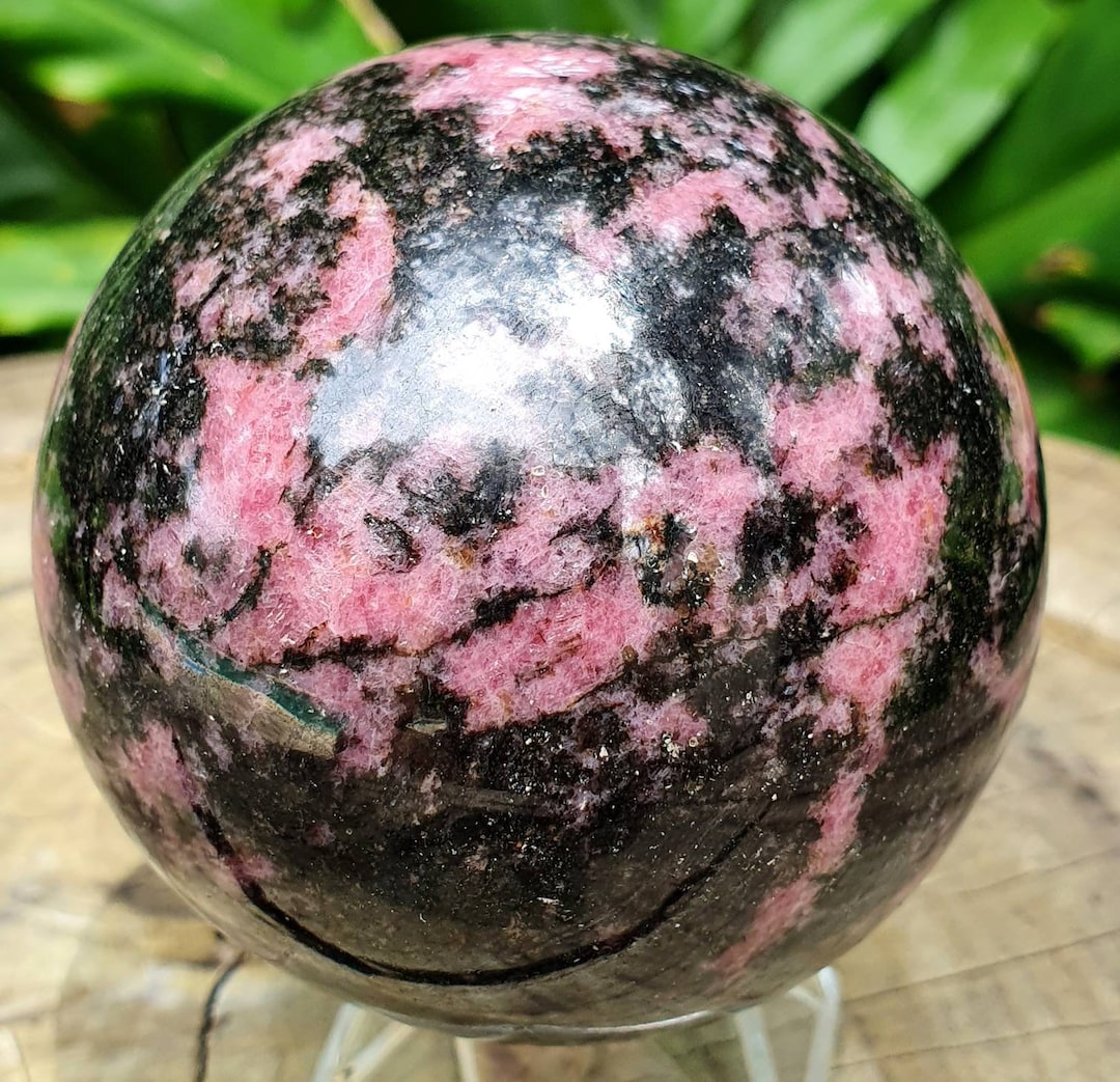 1.2 Lb Rhodonite Sphere, Large Rhodonite Sphere - Etsy