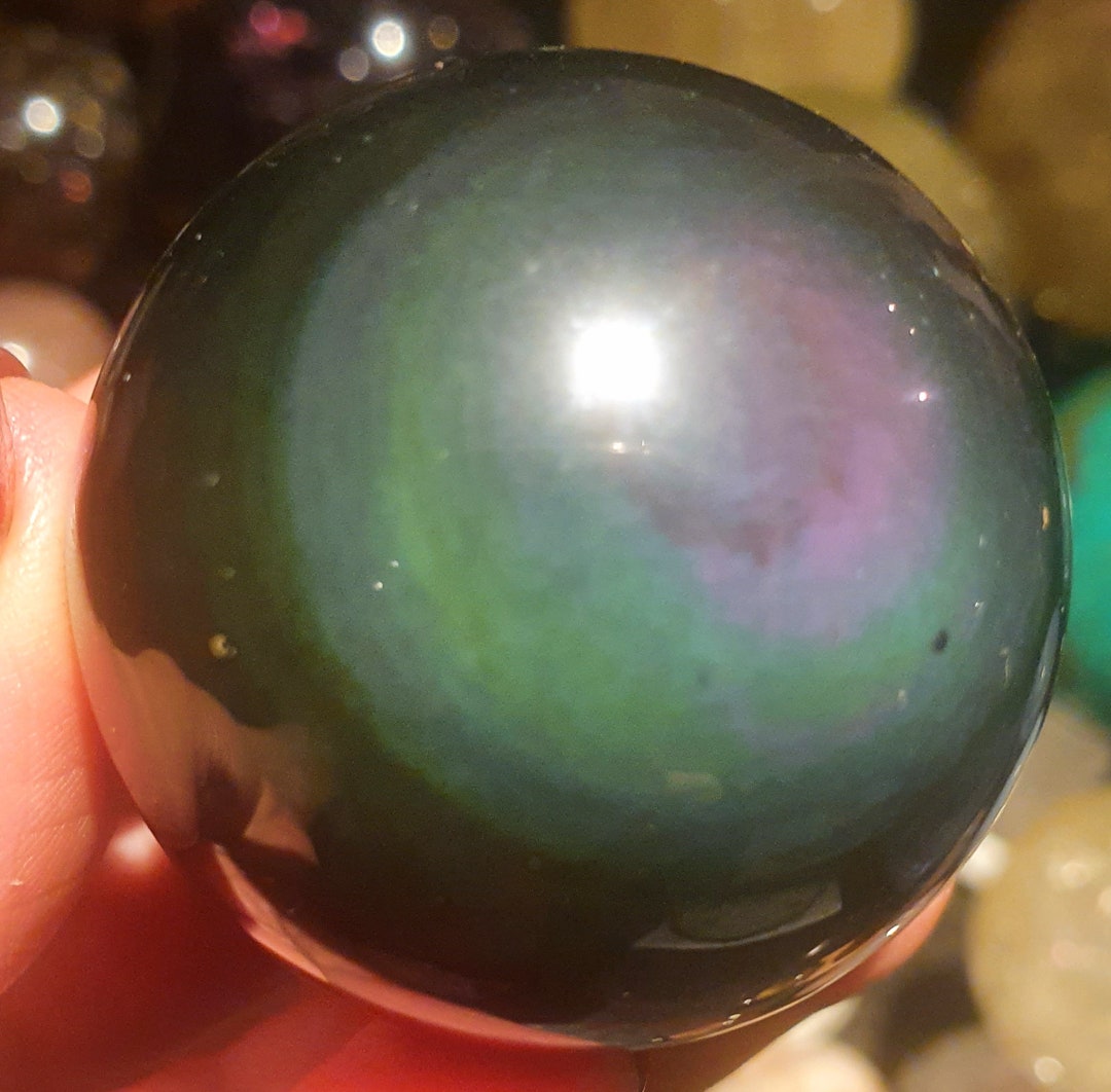Rainbow Obsidian Sphere - Etsy