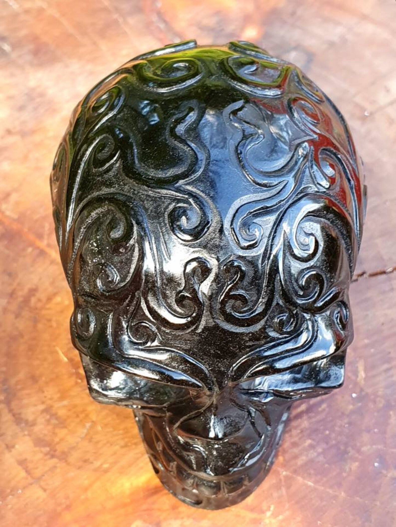 Large Black Obsidian Sugar Skull Hand carved Obsidian Skull | Etsy