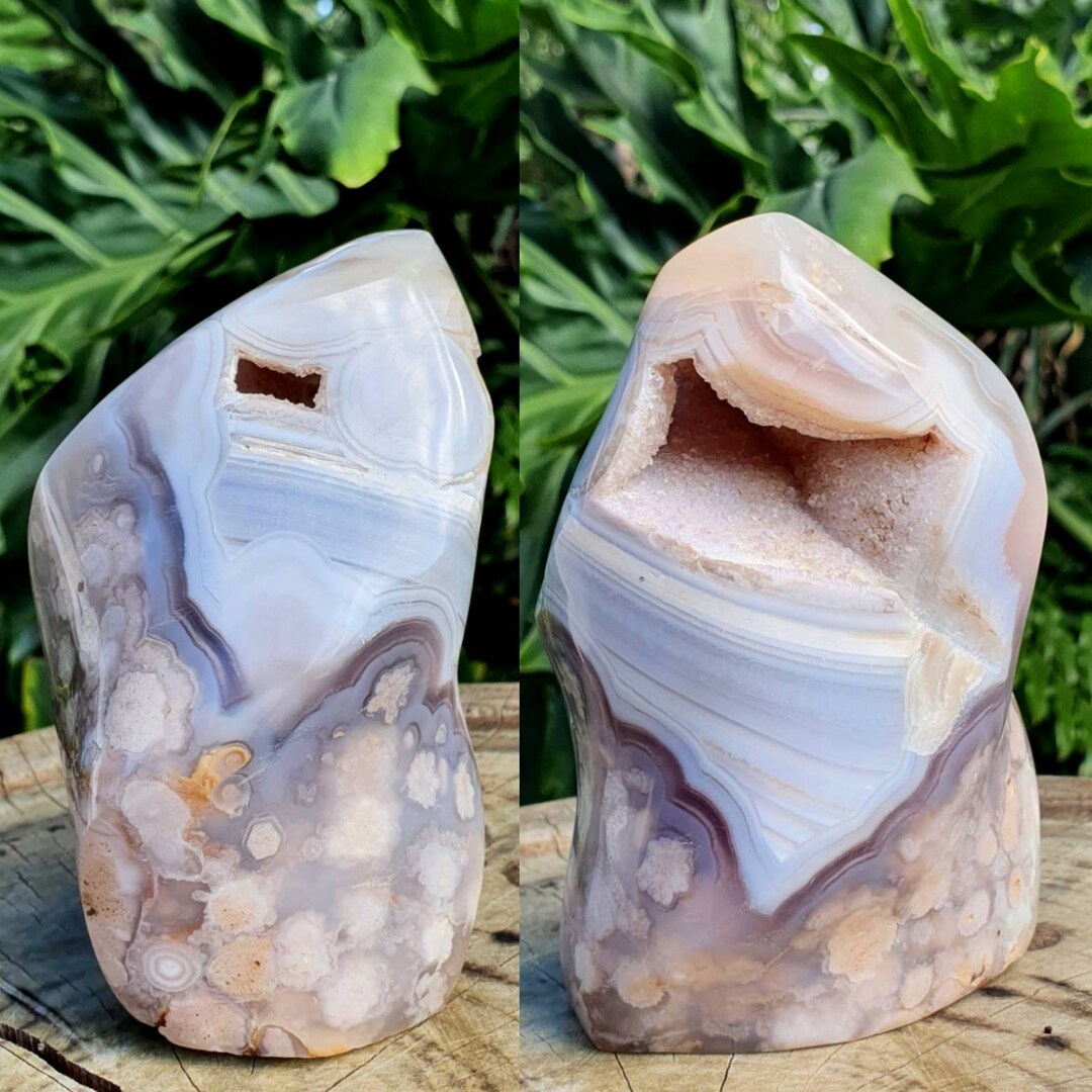 1.8 Lb Blue Flower Agate Flame, Cherry Blossom Agate Tower, Sakura ...