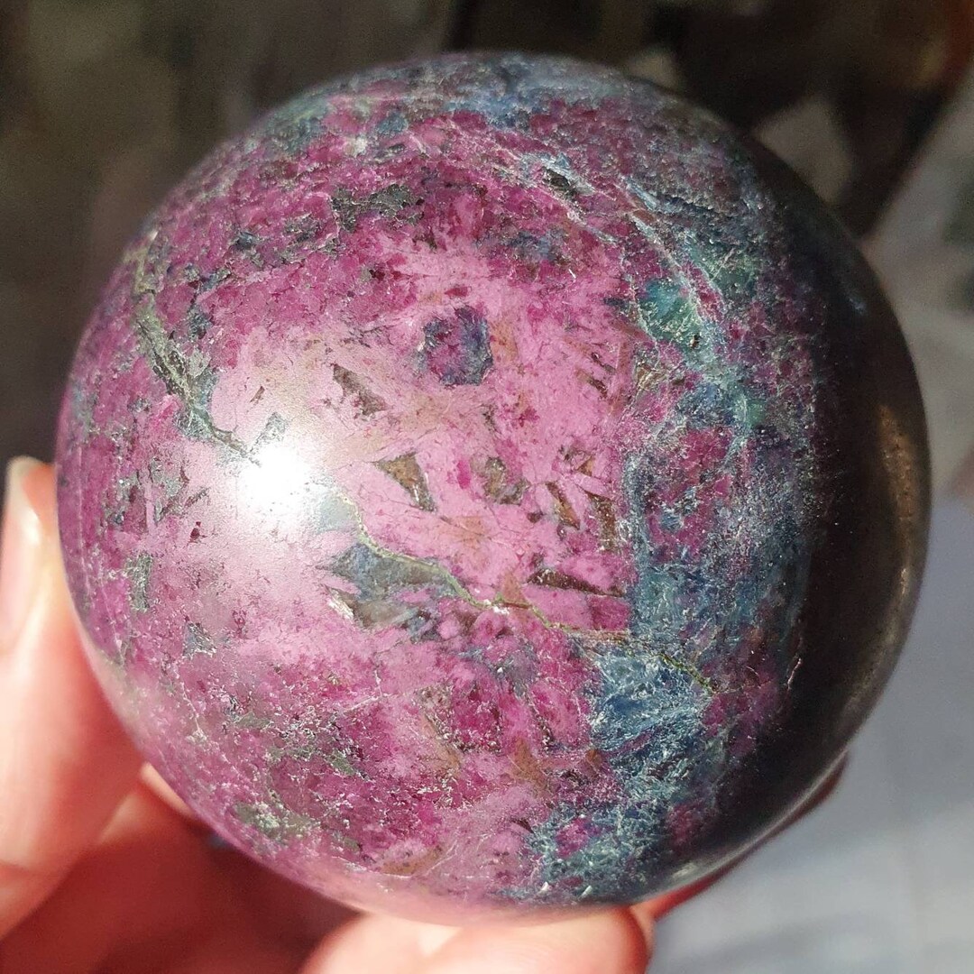 1.3 Lb Large Ruby Sphere, Ruby in Kyanite Sphere, Free Priority ...