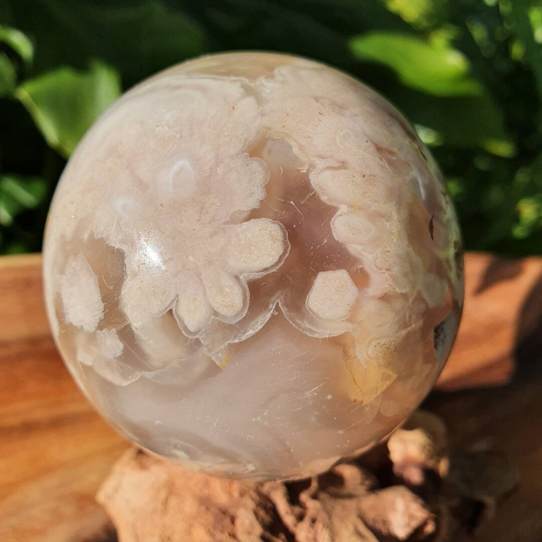 Flower Agate Sphere, Cherry Agate Sphere From Madagascar, Cherry ...