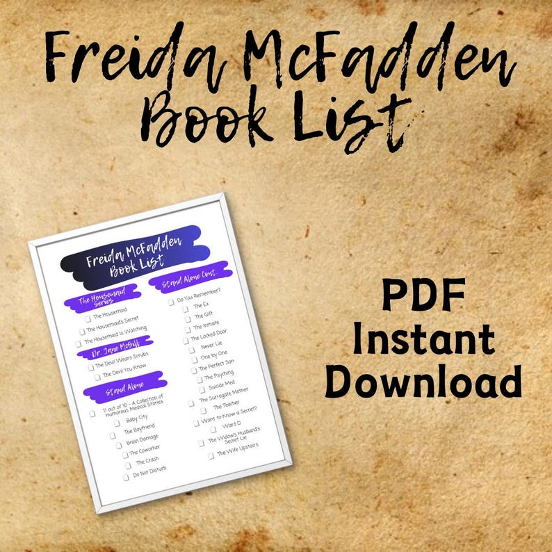 Freida Mcfadden Book List - Etsy