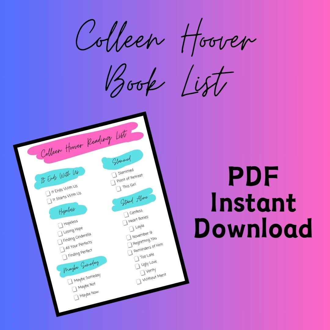 Colleen Hoover Book List - Etsy
