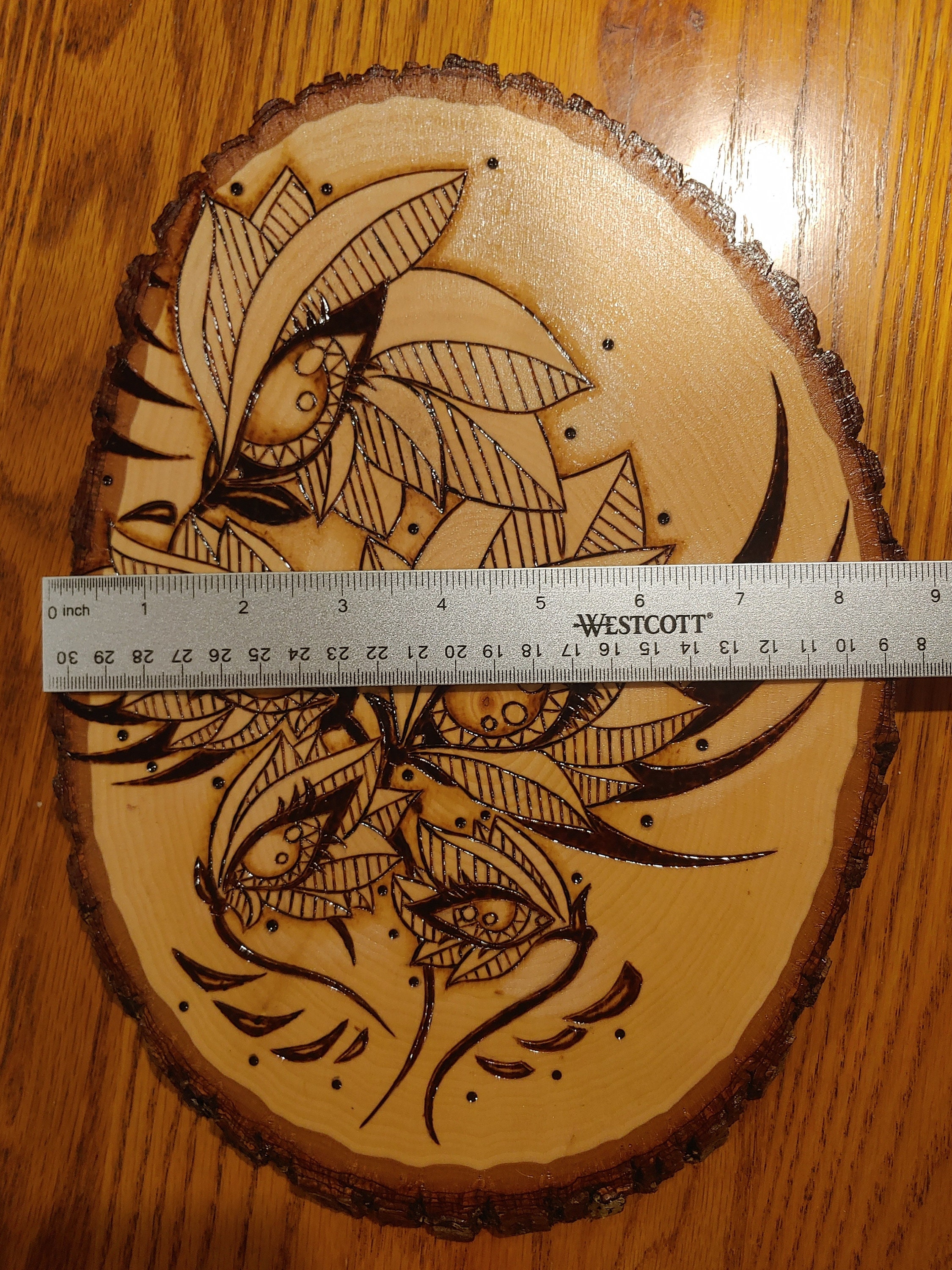 Handmade Wood Burned Flower Art - Etsy