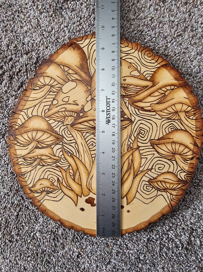Handmade Wood Burned Mushroom Art - Etsy