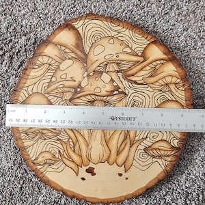 Handmade Wood Burned Mushroom Art - Etsy