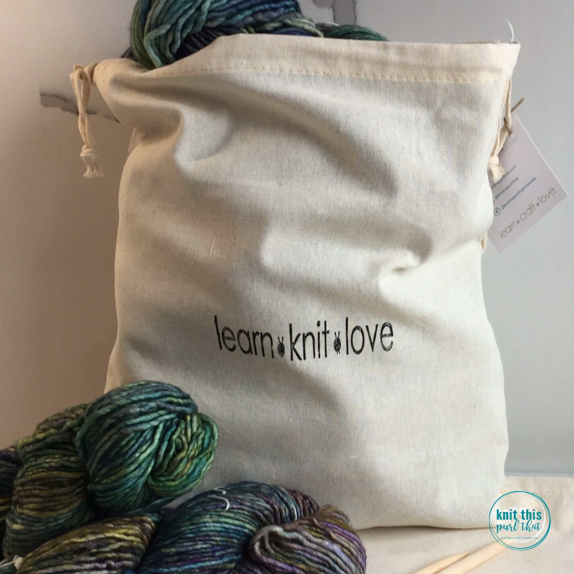 Knitting Project Tote / Drawstring Bag / Crochet Tote - Etsy