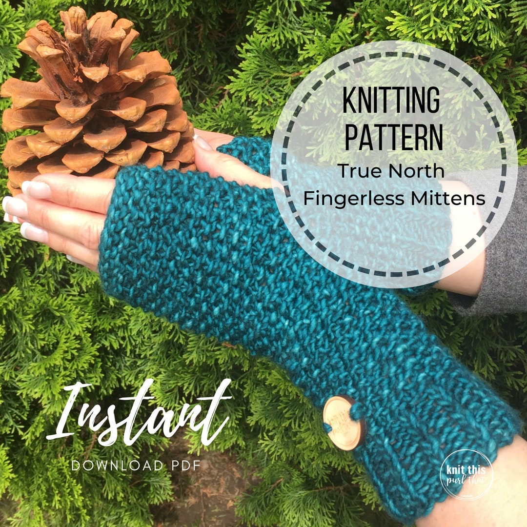 Fingerless Mittens Knitting Pattern: Beginner Easy Knit (PDF Pattern ...
