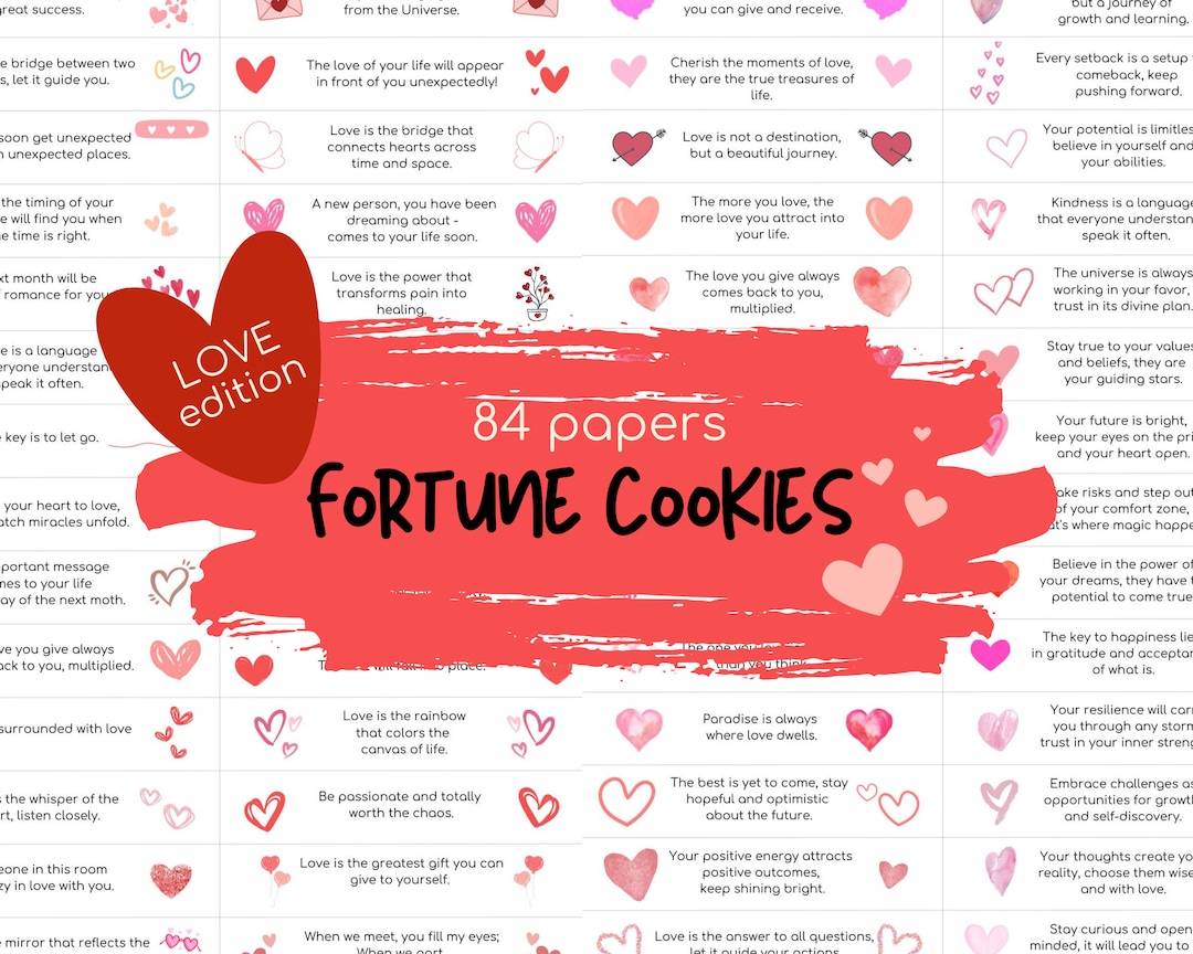 Fortune Cookie Sayings. 84 Predictions and Advices. Love Edition ...