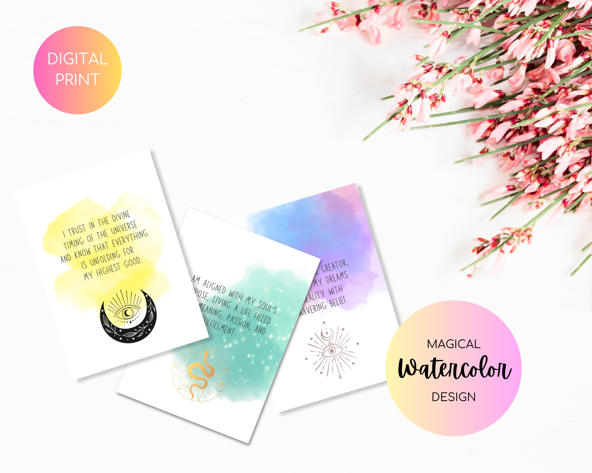 Manifestation Cards. 77 Digital Printable Cards. Whispers of the Soul ...