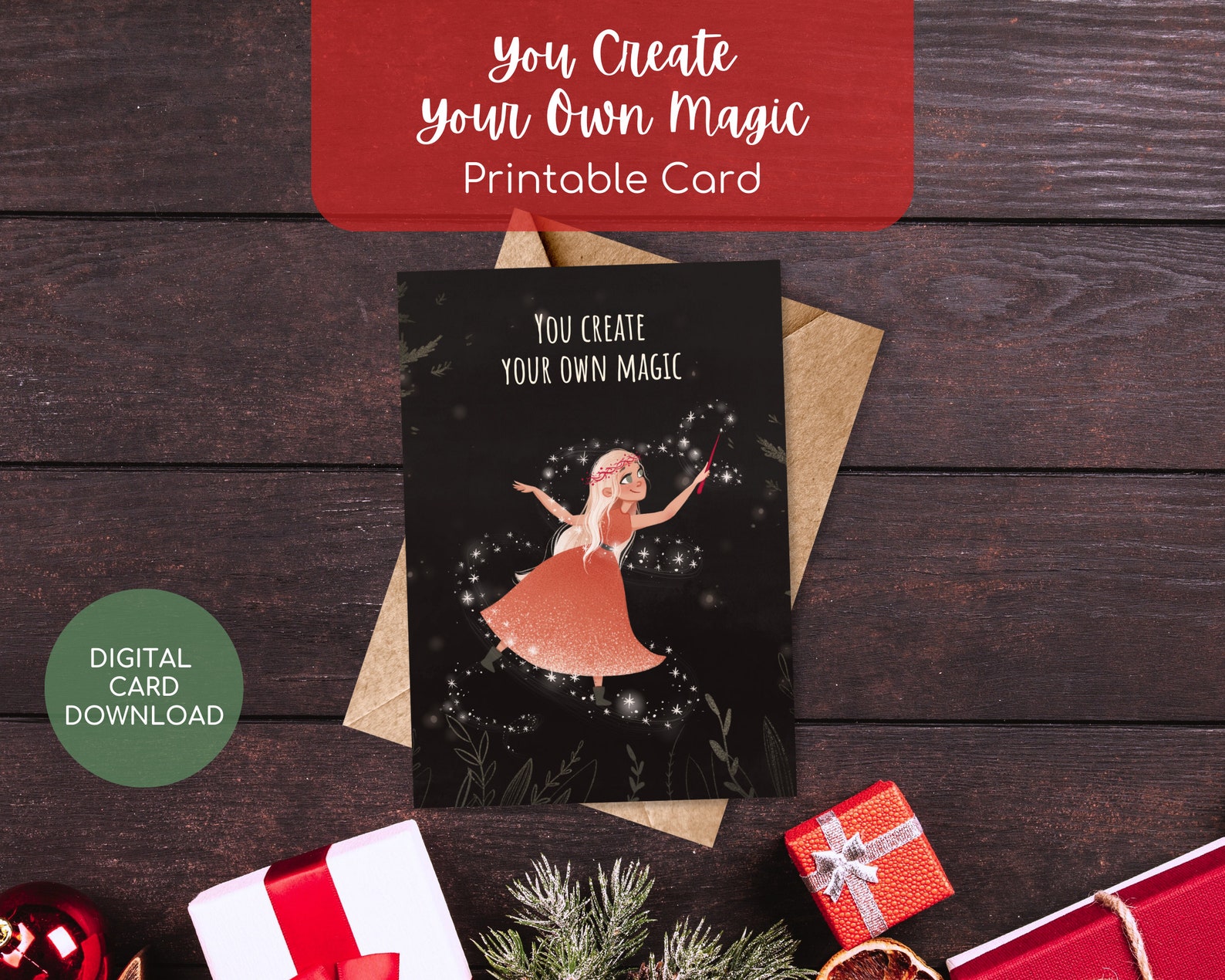 You Create Your Own Magic. Printable Christmas Card. Creative and ...
