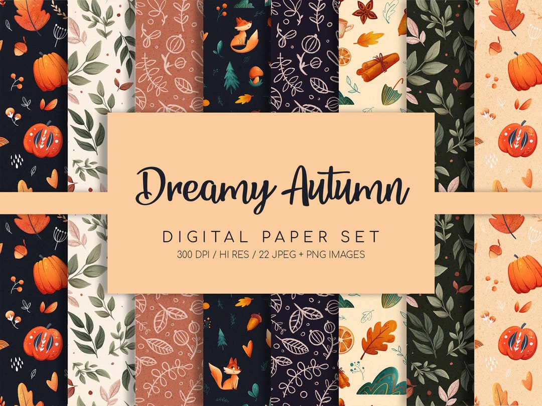 Dreamy Autumn Digital Papers - Etsy