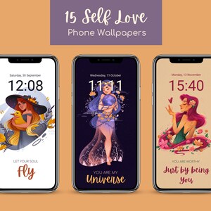 Self Love Phone Wallpapers. 15 With Quotes + 15 Without Quotes. Digital ...