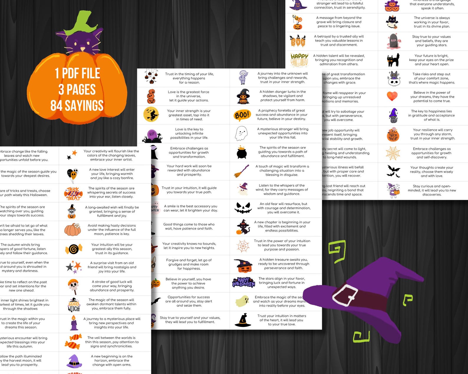 Halloween Fortune Cookie Sayings: 84 Printable Predictions (PDF) - Etsy