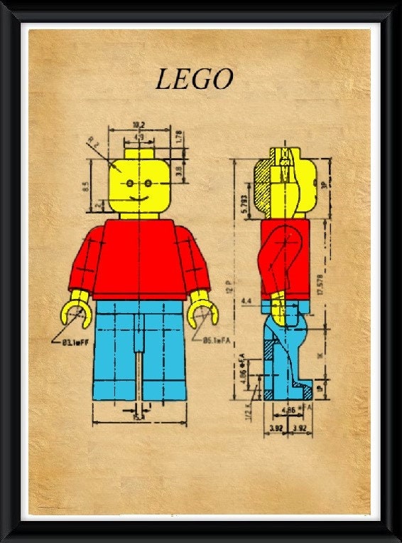 LEGO TECH FIGURE 1979 Patent Drawing.a4 Poster Art Print. - Etsy