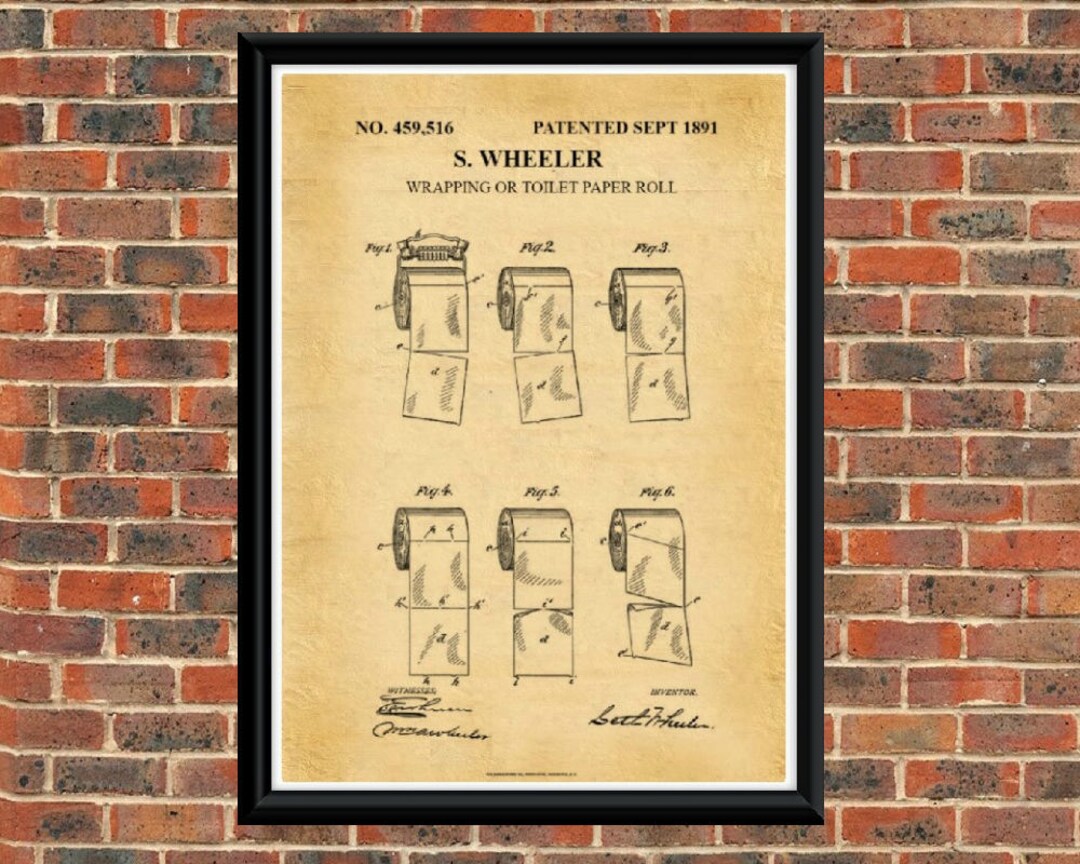 Toilet Paper Roll Patent Print, 1891 Vintage Art, Bathroom Decor - Etsy
