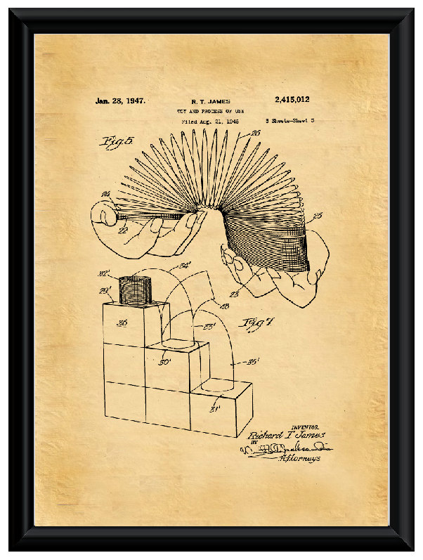 SLINKY 1947 Patent Drawing. A4 Poster Art Print / Black & - Etsy