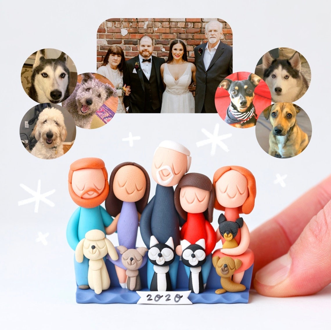Custom Family Portrait Clay Figures Personalized Art - Etsy