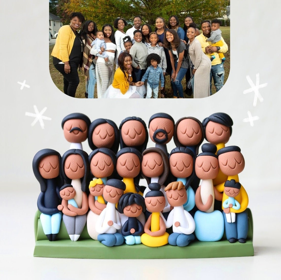 Custom Family Portrait Clay Figures Personalized Art - Etsy
