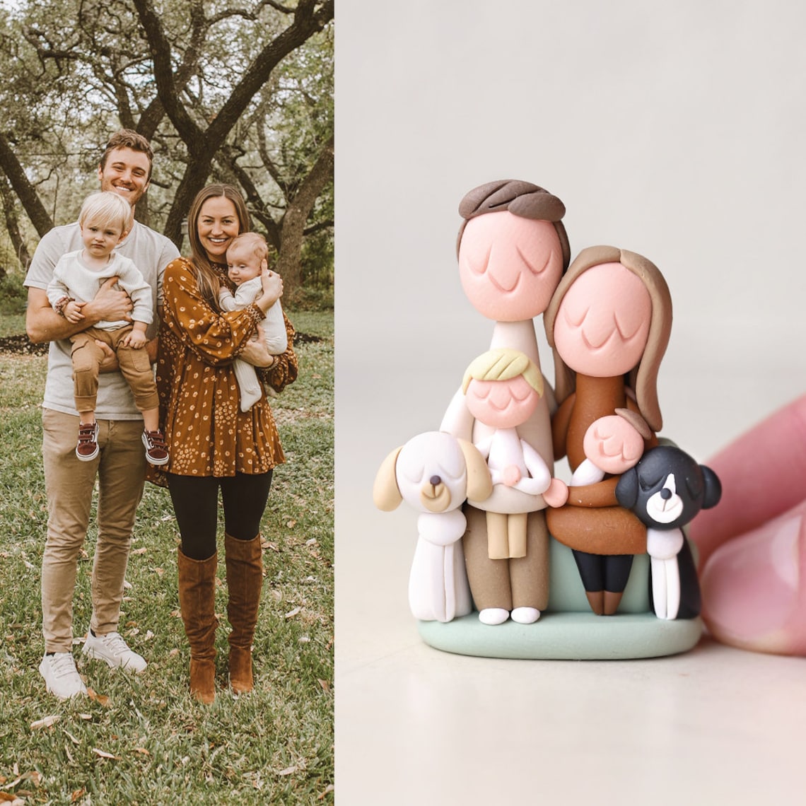 Custom Family Portrait Clay Figures Personalized Art | Etsy