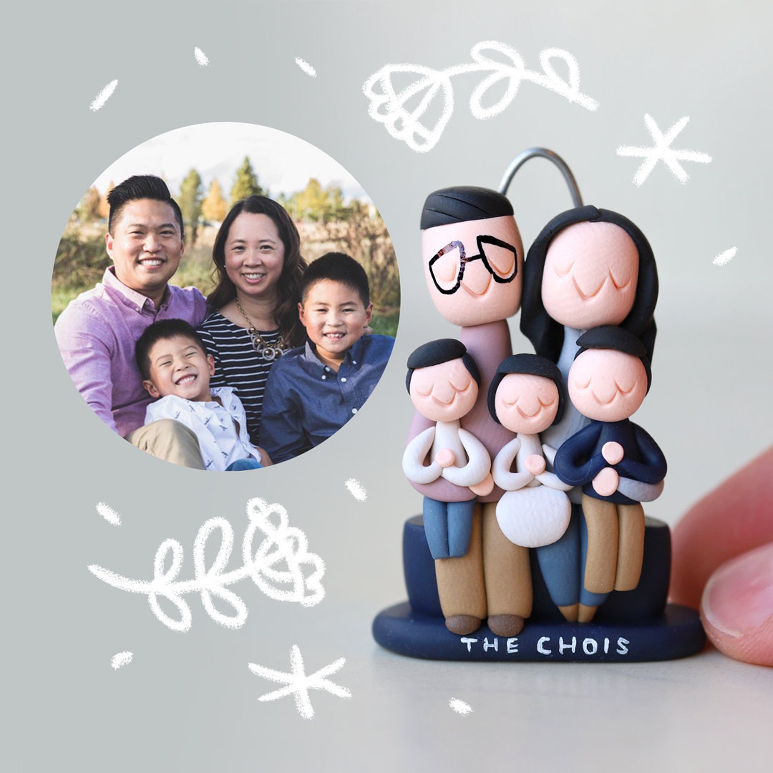 Custom Family Portrait Clay Figures Personalized Art | Etsy