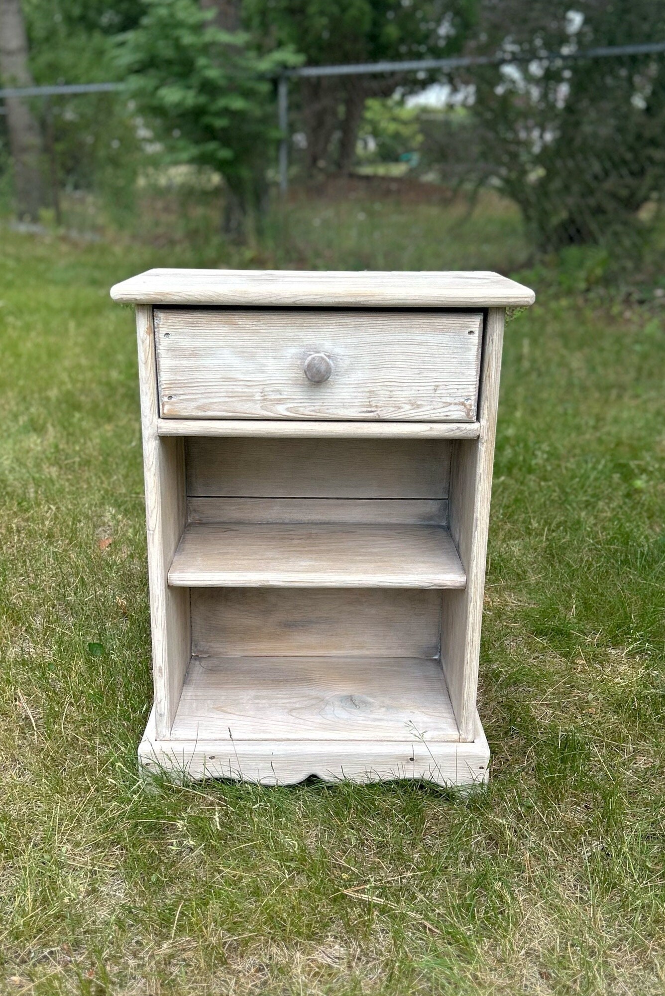 Pair of Vintage French Rustic Pine Bedside Tables With Drawer and a ...