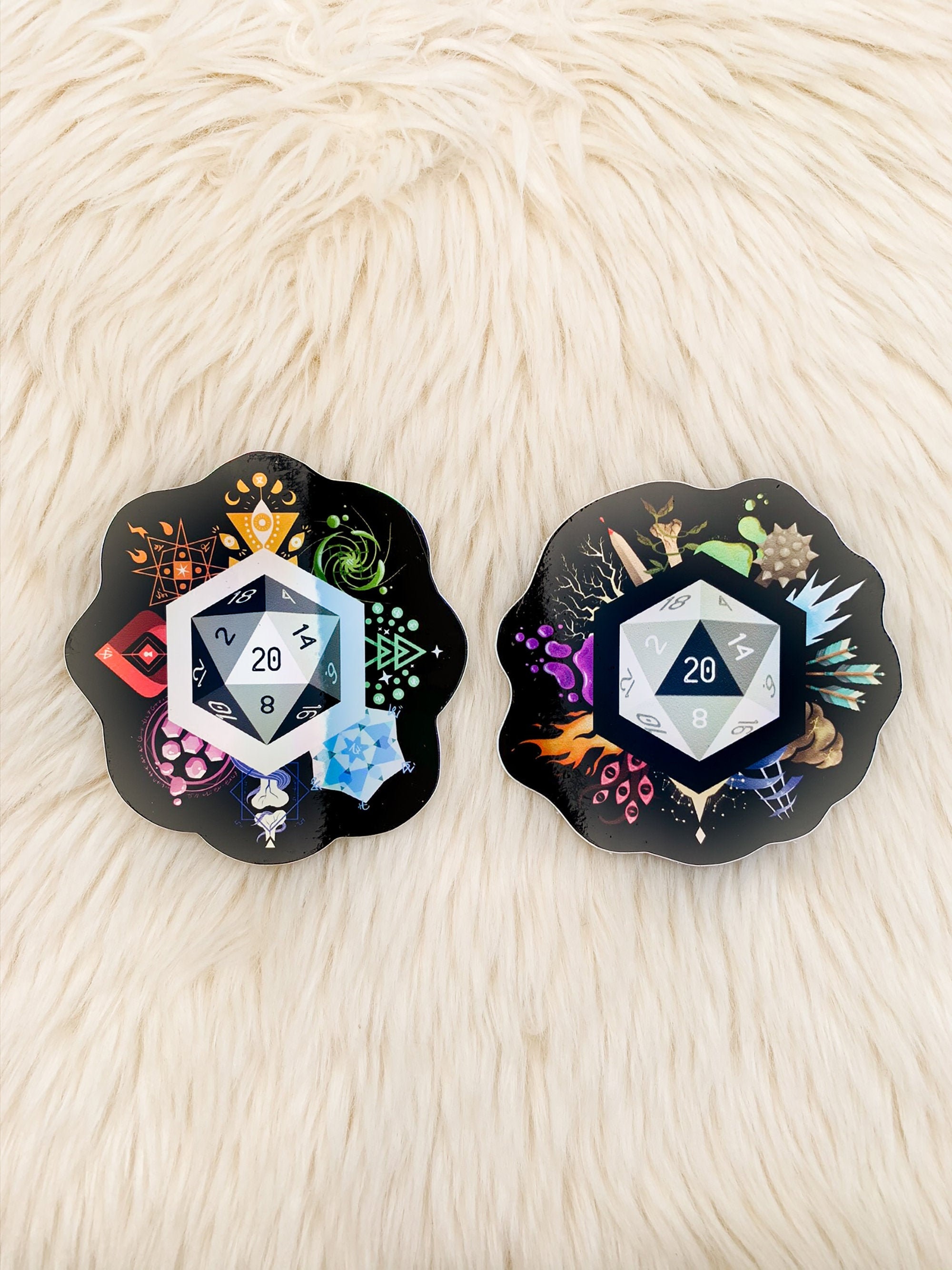 Holographic D20 Sticker DND Damage Types & Schools of Magic - Etsy Canada