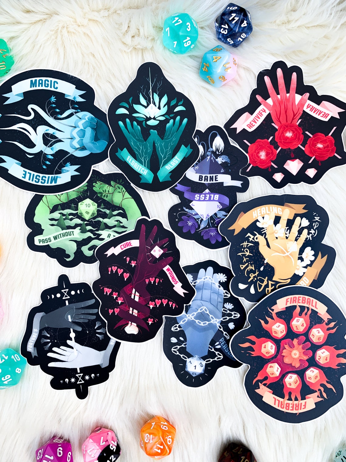 Spell Stickers Dungeons and Dragons DND - Etsy