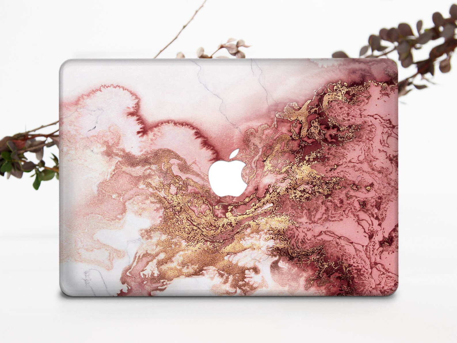 Pink Marble Macbook 16 Case Macbook Air 13 Cover Golden Paints | Etsy