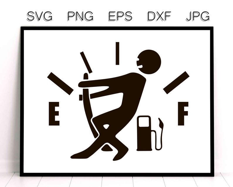 Low Fuel Funny Logo Ran Out off Gas Svg Vector File to - Etsy