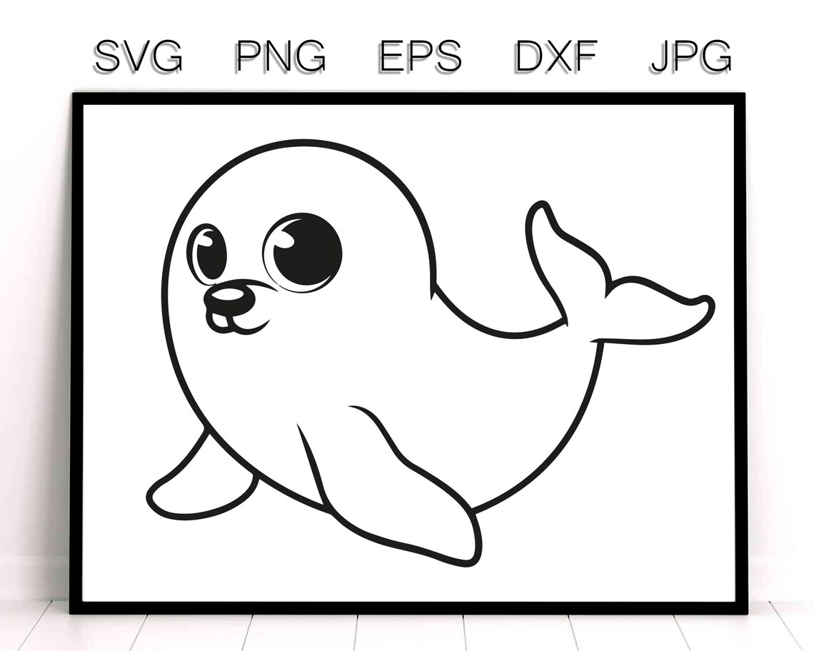 Cute Baby Seal Safe the Planet SVG Vector File to Download Eps - Etsy