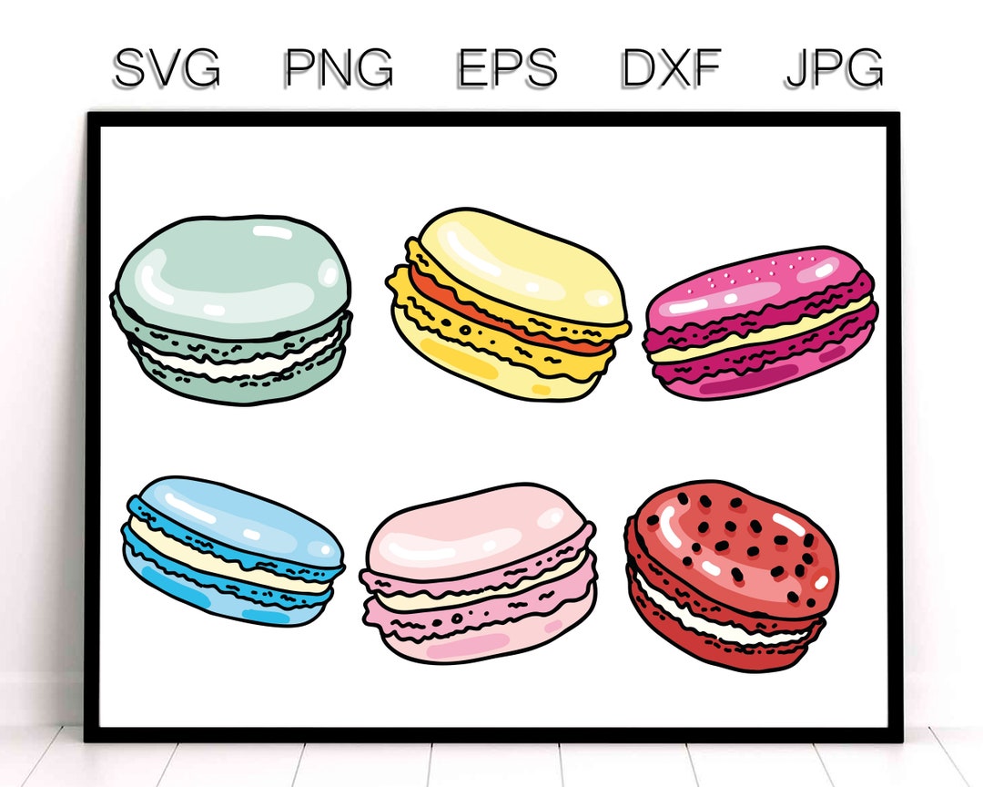 Macarons Logo Bundle Sweets Set SVG Dessert Vector File to - Etsy