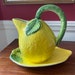 Vintage Italian Lemon Pottery Pitcher and Snack Plate - Etsy