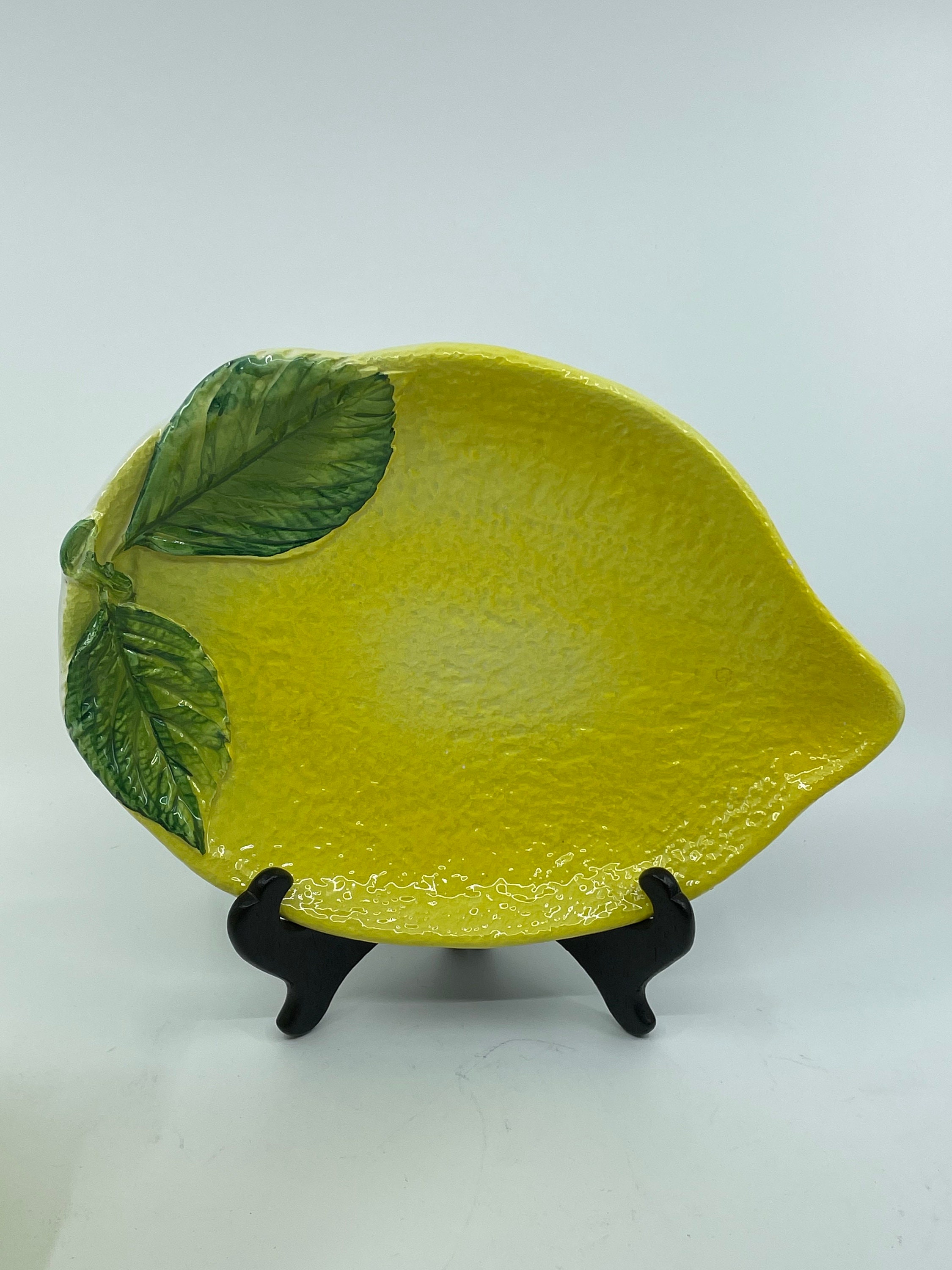 Vintage Italian Lemon Pottery Pitcher and Snack Plate - Etsy