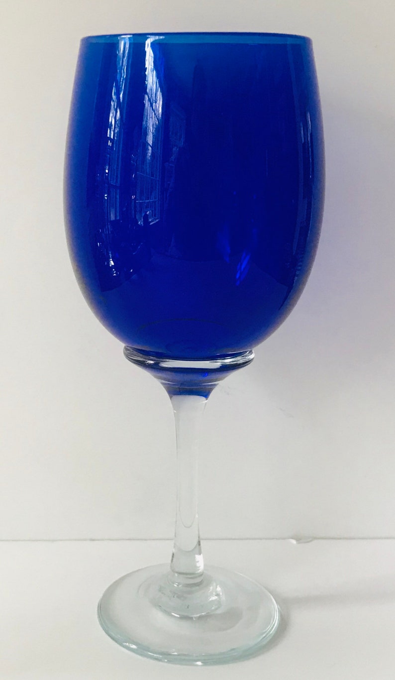John Gilmor '85 New York Studio Art Glass Cobalt Wine | Etsy