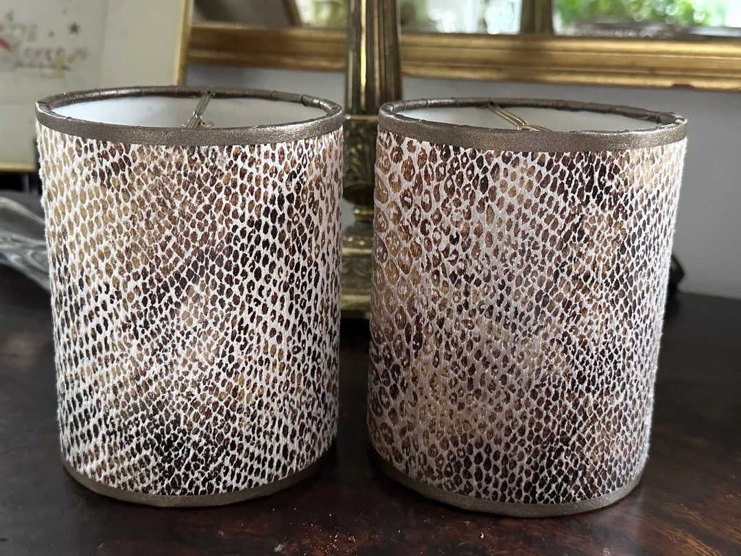 Pair Faux Snake/reptile Skin Candlestick or Sconce Lamp Shades - Etsy