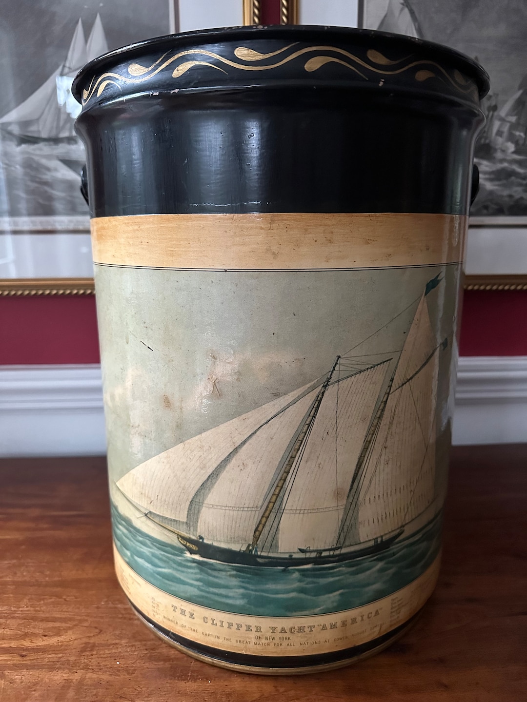 Vintage Decoupage and Tole Painted Bucket - Etsy
