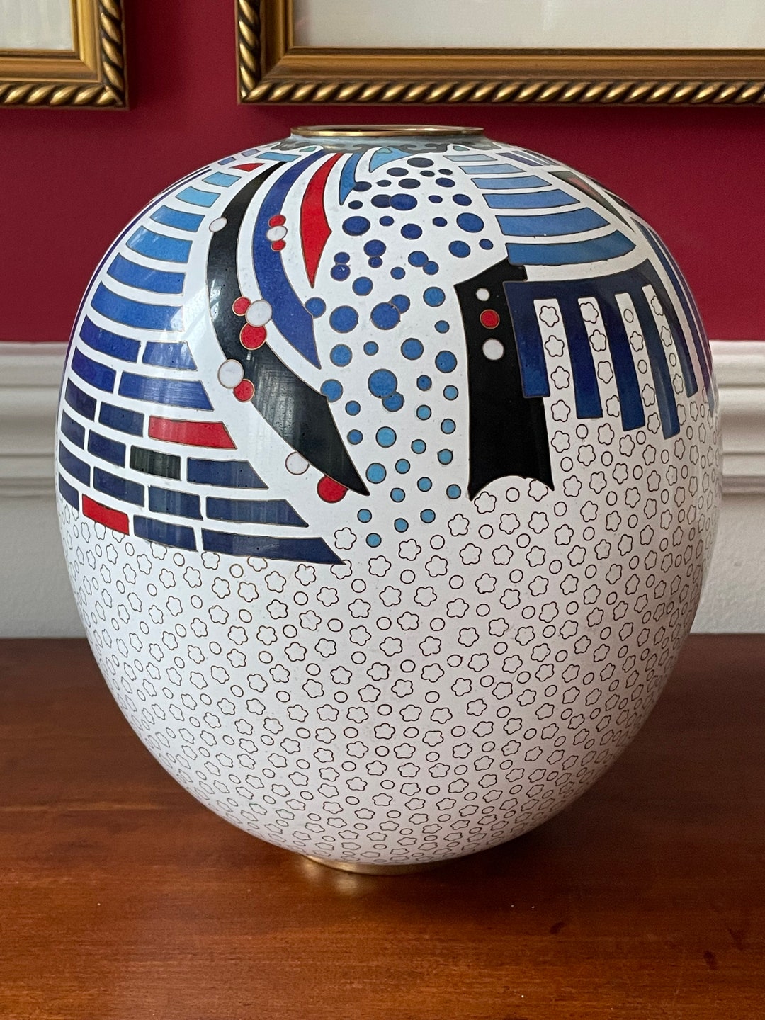Modern Design Jingfa Cloisonné Globe Vase, Signed on Underside-large - Etsy
