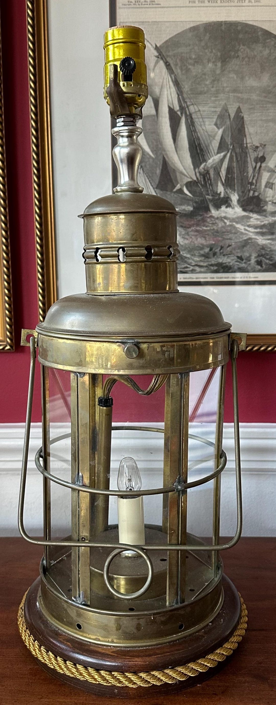 Brass Ship's Lantern Electrified Lamp-vintage - Etsy