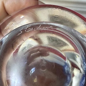 Mid-century Modern Steuben Crystal Vase Signed 10" Tall Sheared Rim Bud ...