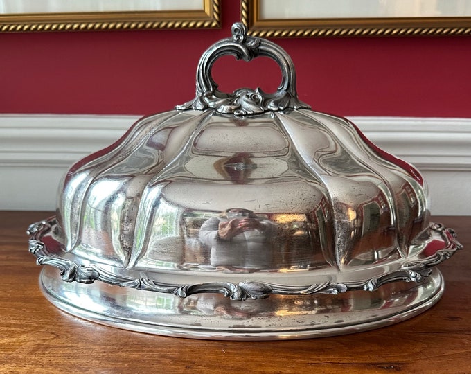 Fancy English Silverplate Sheffield Meat Dome, 19th Century, Large Size ...