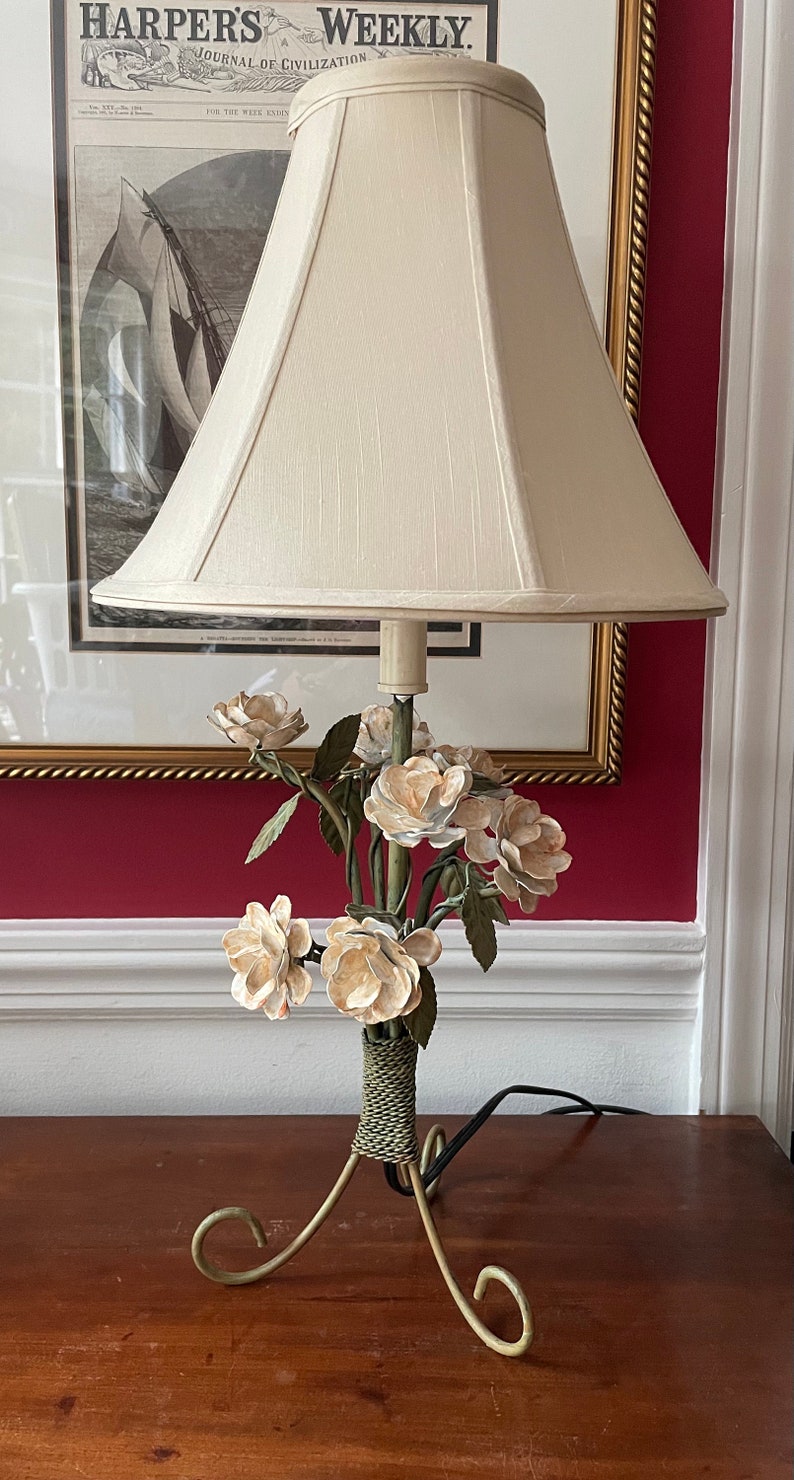 Vintage Tole Lamps A Pair - Etsy